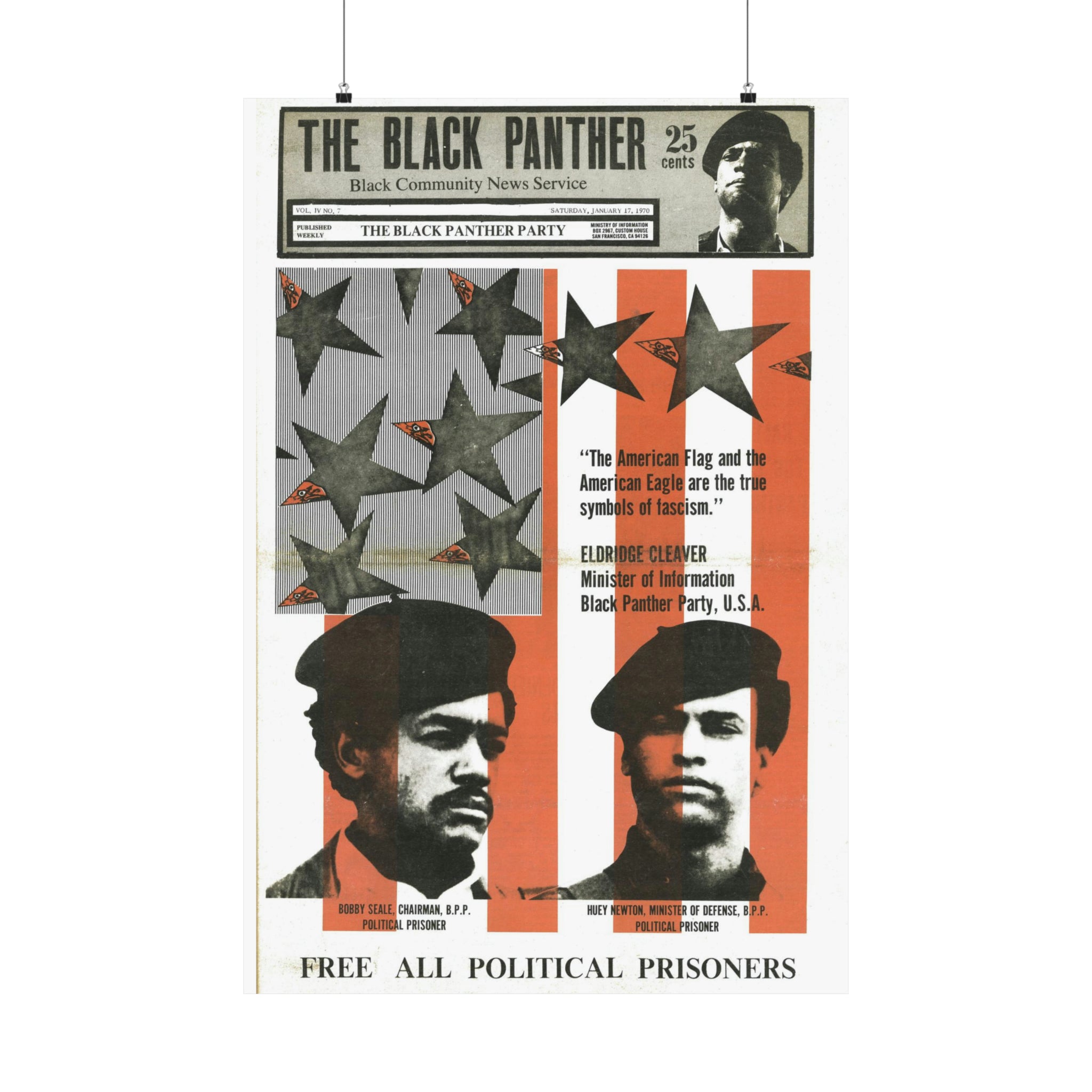 1970s Political Prisoners Black Panther Political Party Propaganda Pos ...