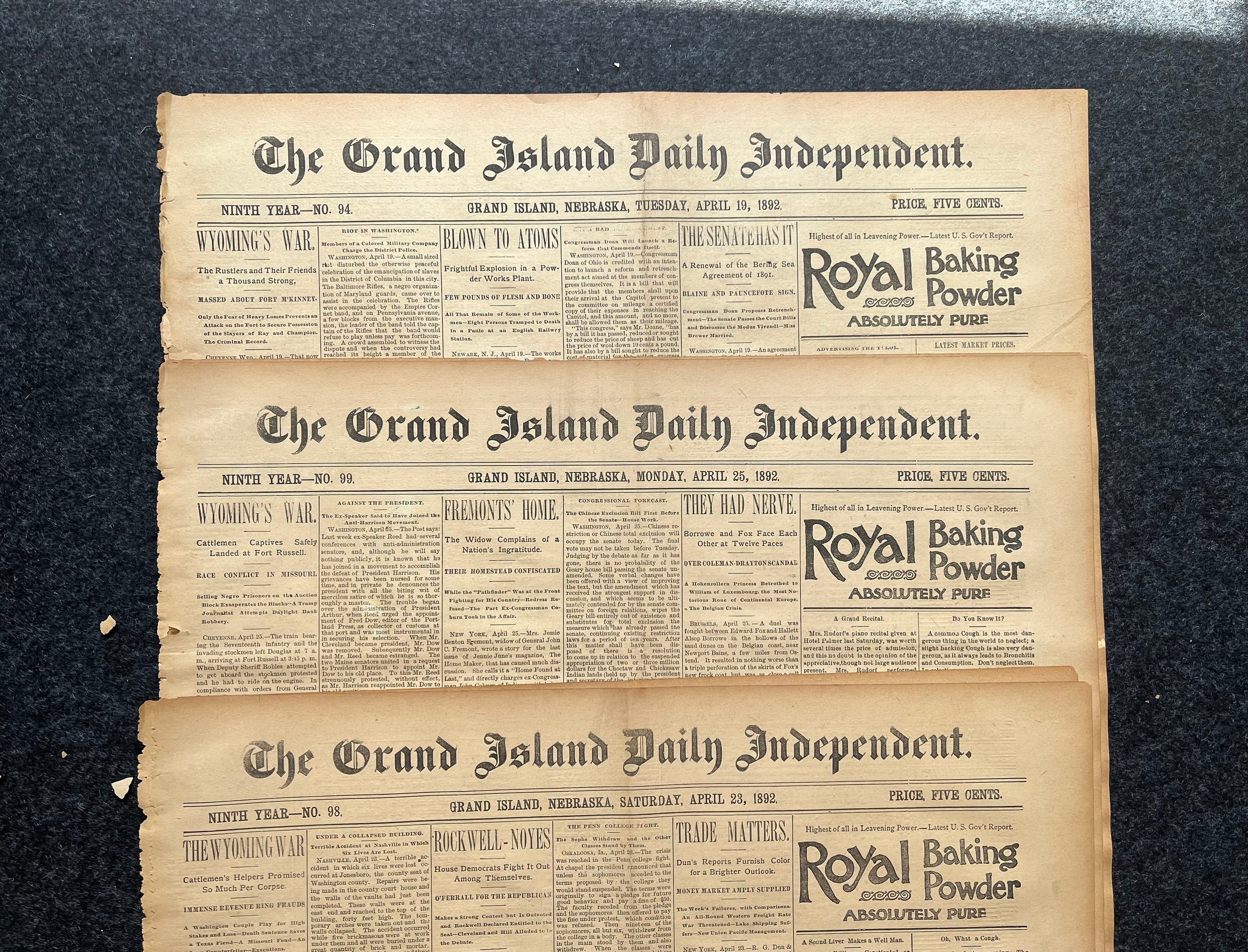 Original 1892 Johnson County War - American Wild West Civil War - Reco ...