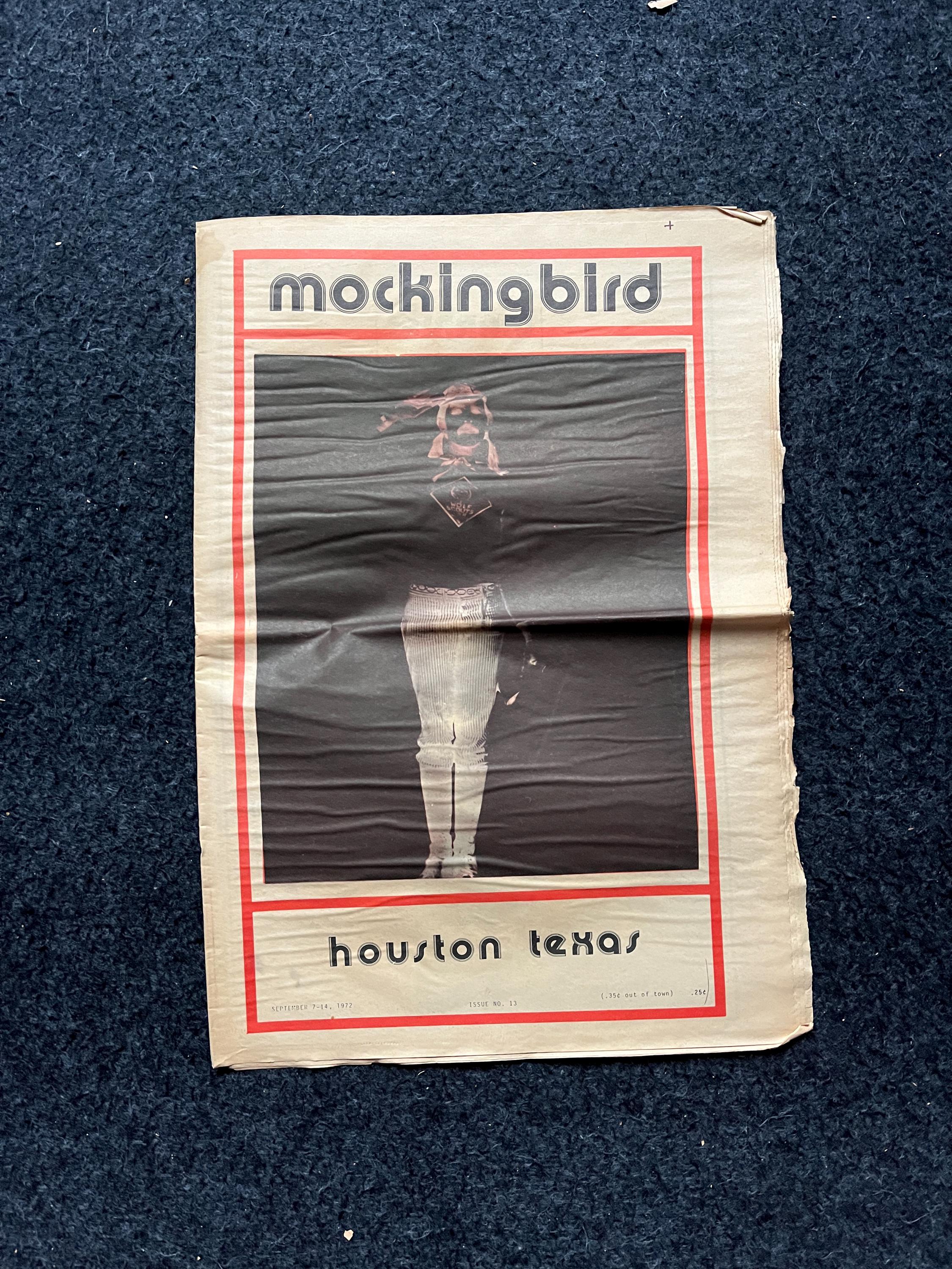 1970s Houston Texas Underground Newspaper The Mockingbird, Houston Far ...