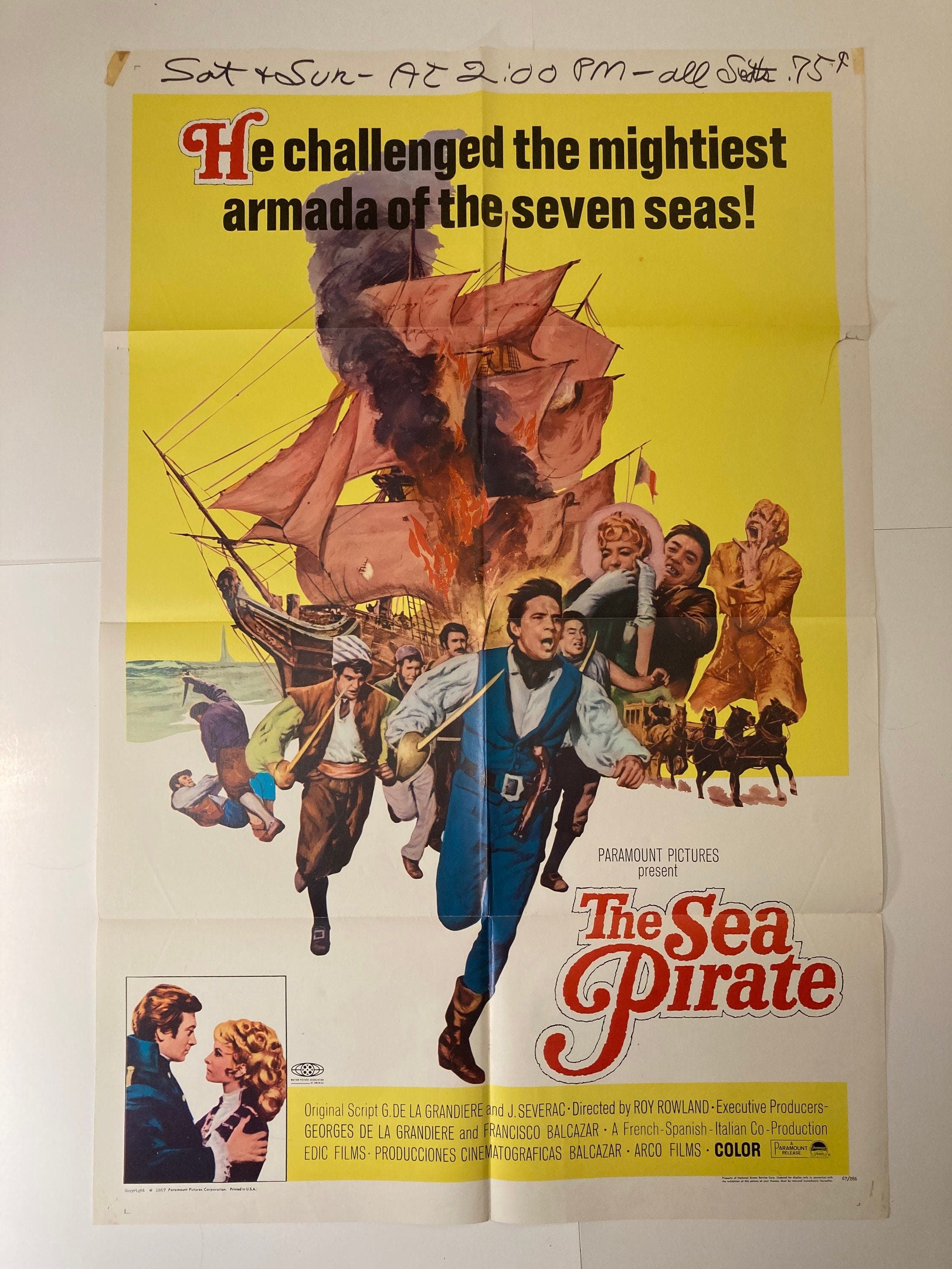 Vintage 1967 Swashbuckler Pirate Film -The Sea Pirate- Original Pirate ...